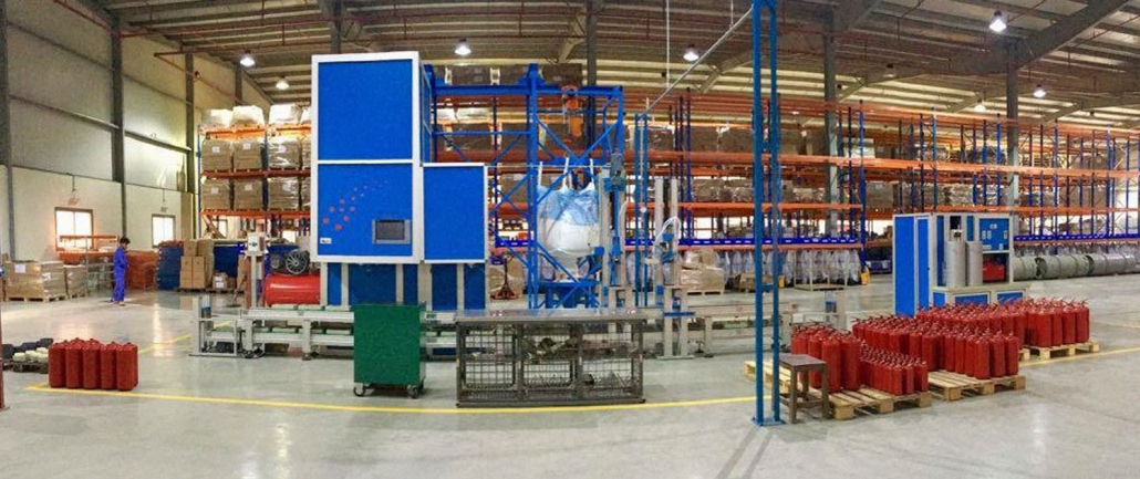 Machines for fire protection and filling of fire extinguishers